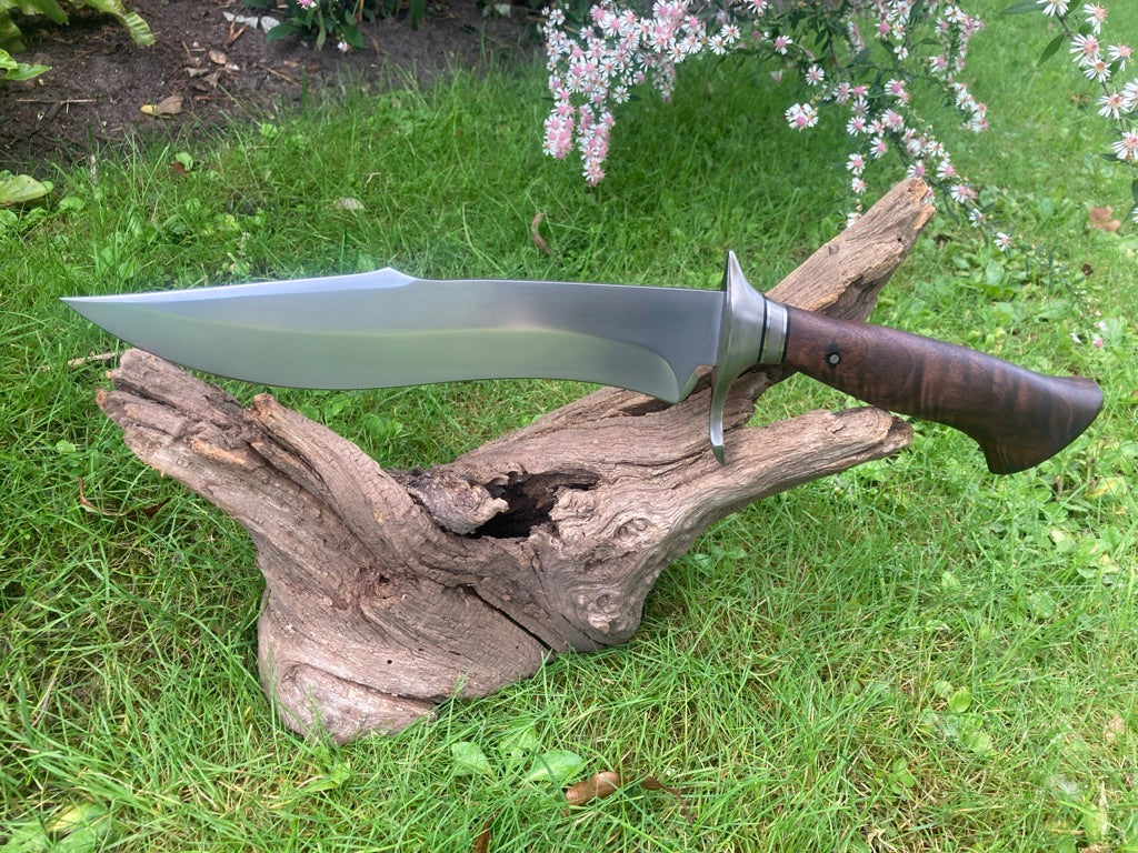 Large recurve Bowie with false edge – KD Knives