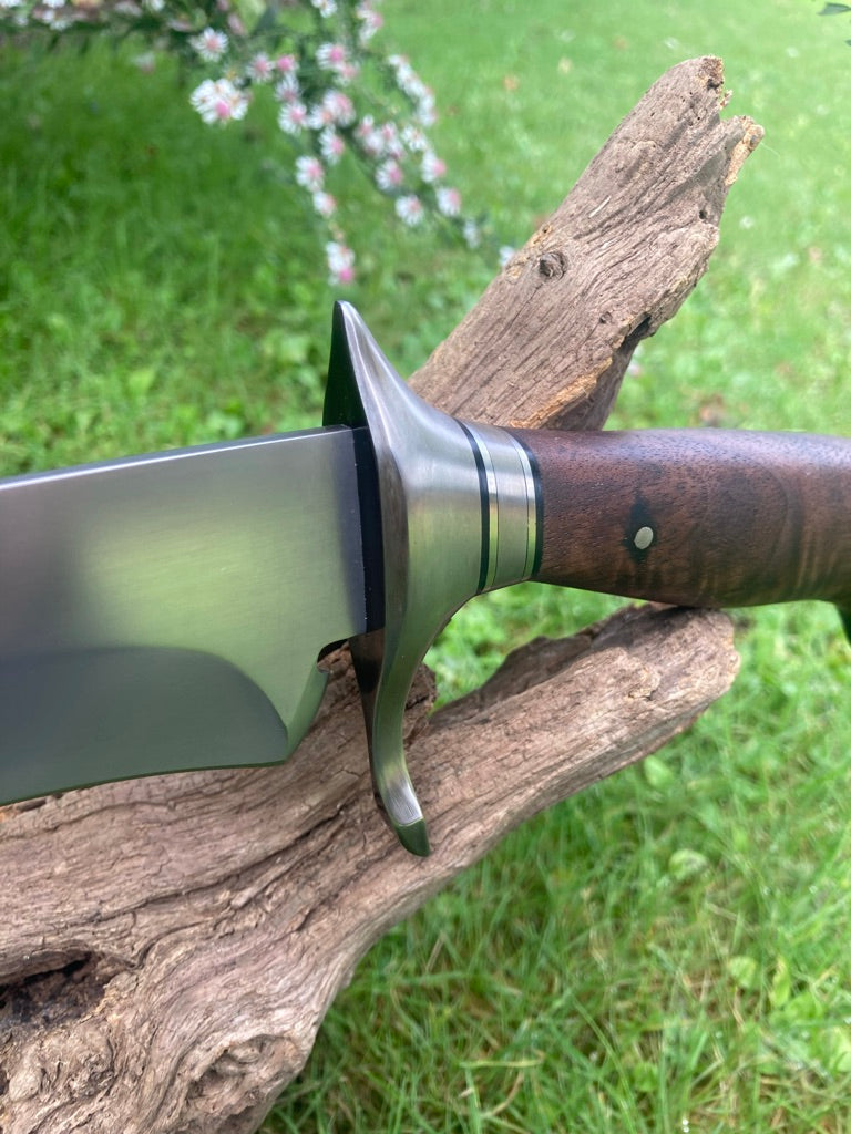 Large recurve Bowie with false edge – KD Knives
