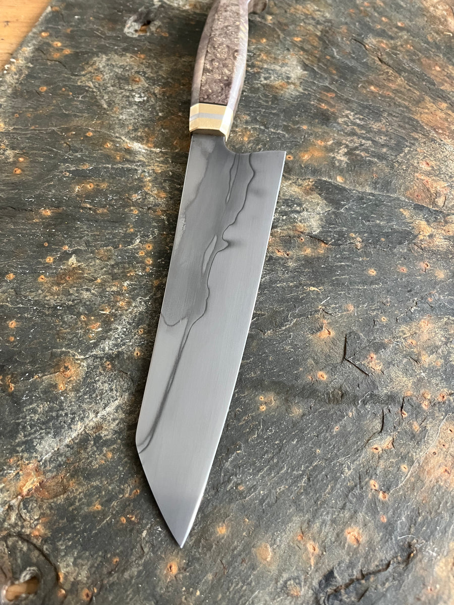 Gyuto kitchen knife with double hamon – KD Knives